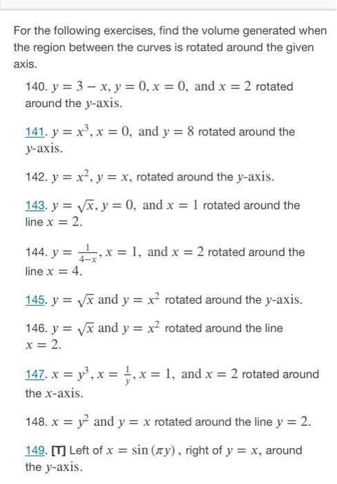 Solved For The Following Exercises Use Shells To Find The