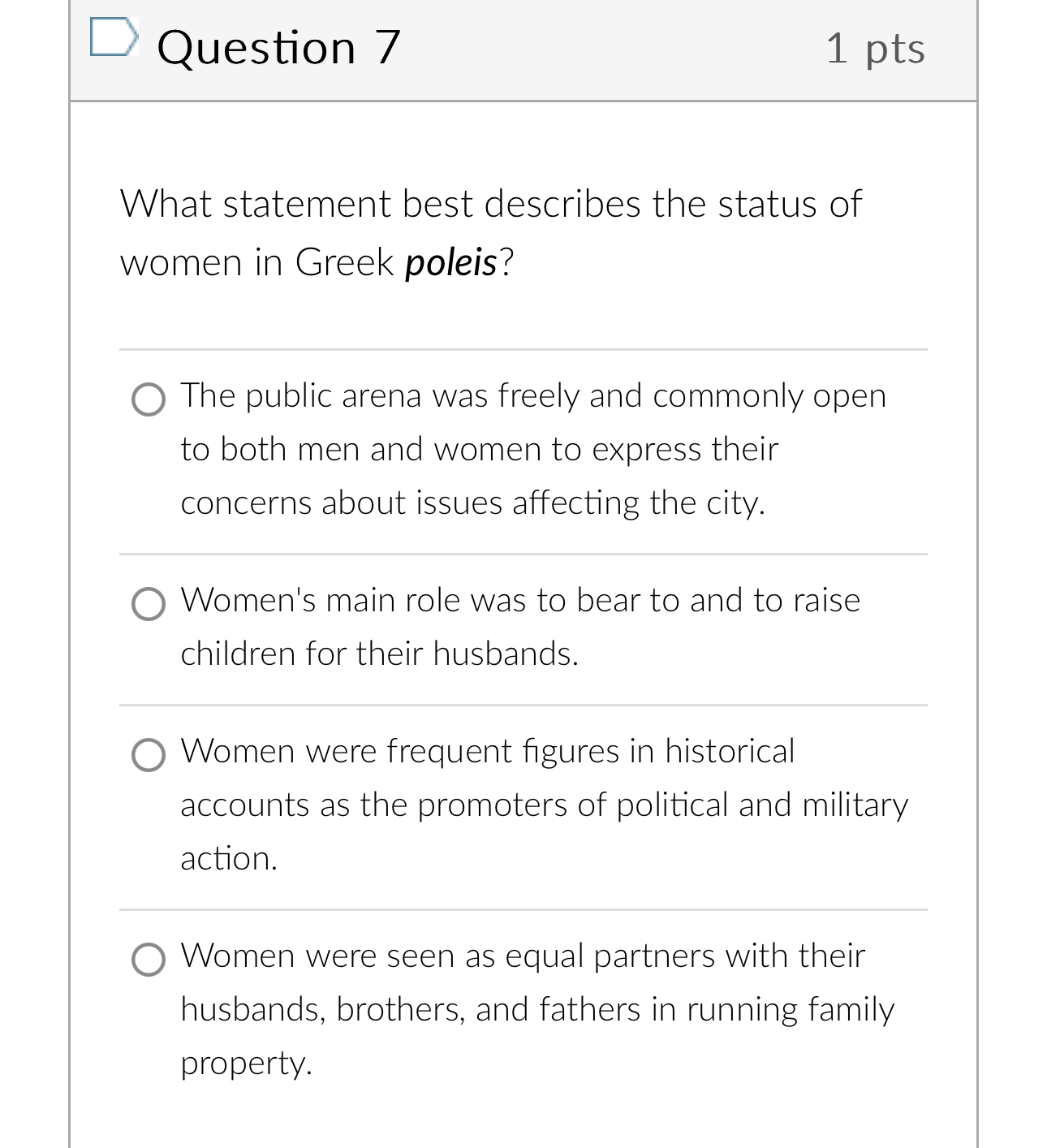 Solved Question 71 ﻿ptsWhat statement best describes the | Chegg.com