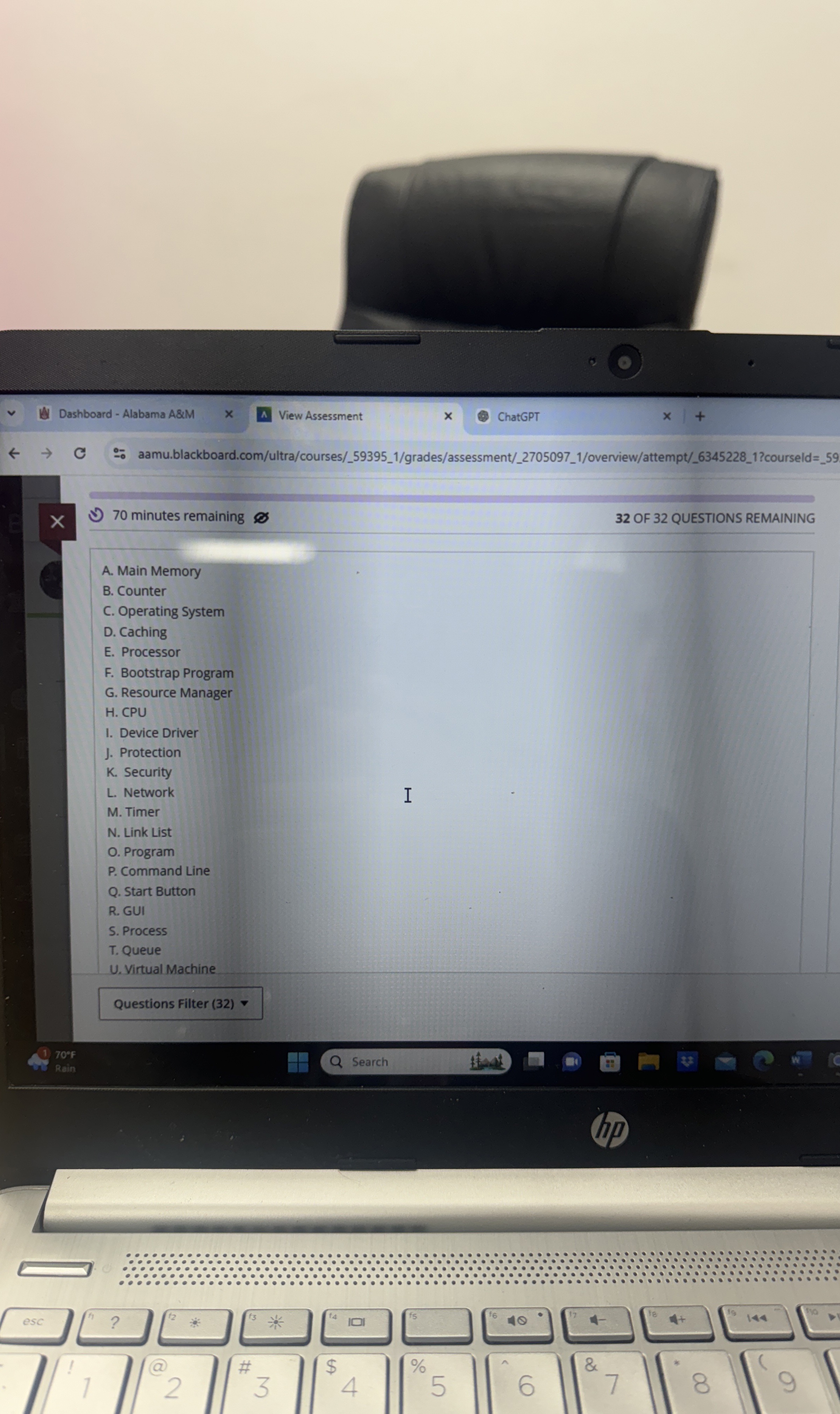Solved A. ﻿Main MemoryB. ﻿CounterC. ﻿Operating SystemD. | Chegg.com