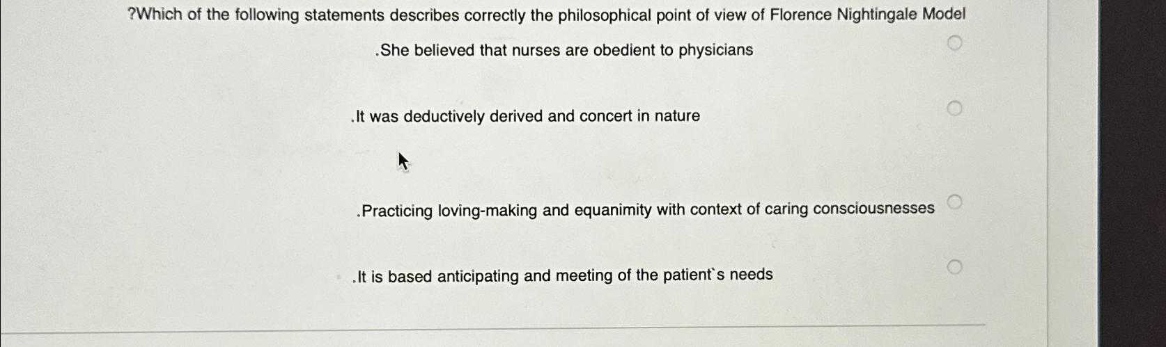 Solved ?Which of the following statements describes | Chegg.com