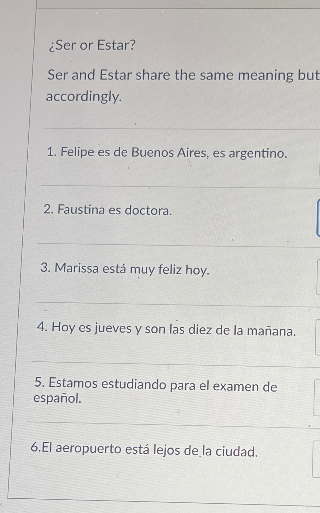 ¿Ser or Estar?Ser and Estar share the same meaning | Chegg.com