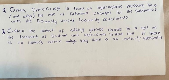 Solved 50 mm Hg Versus lcomm Hg experiments 1. Explain, | Chegg.com
