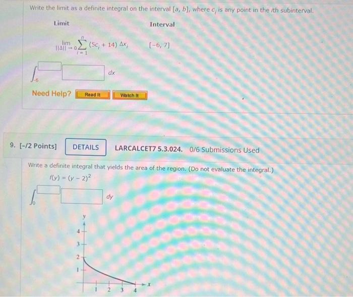 Solved Write the limit as a definite integral on the | Chegg.com
