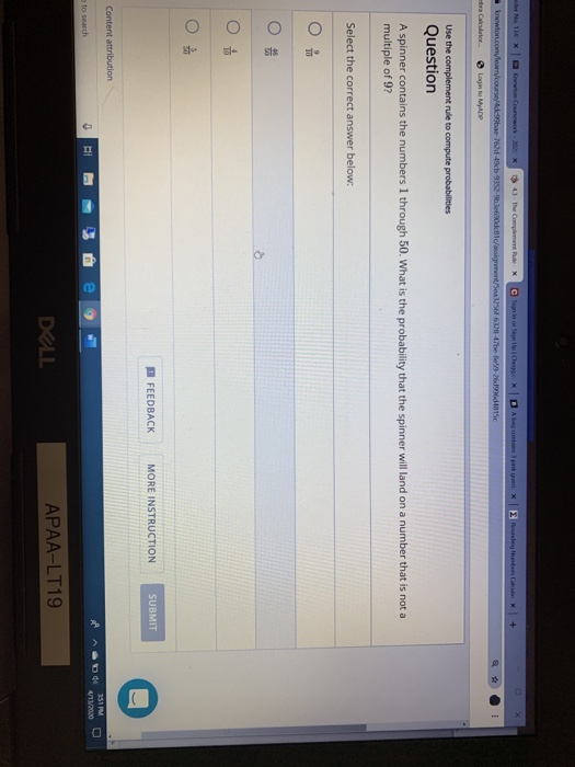 Solved Use the complement rule to compute probabilities | Chegg.com
