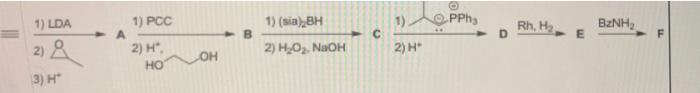 Solved 1) PPhy Rh, H2 BzNH2 - B С 1) (sia), BH 2) H2O, NaOH | Chegg.com