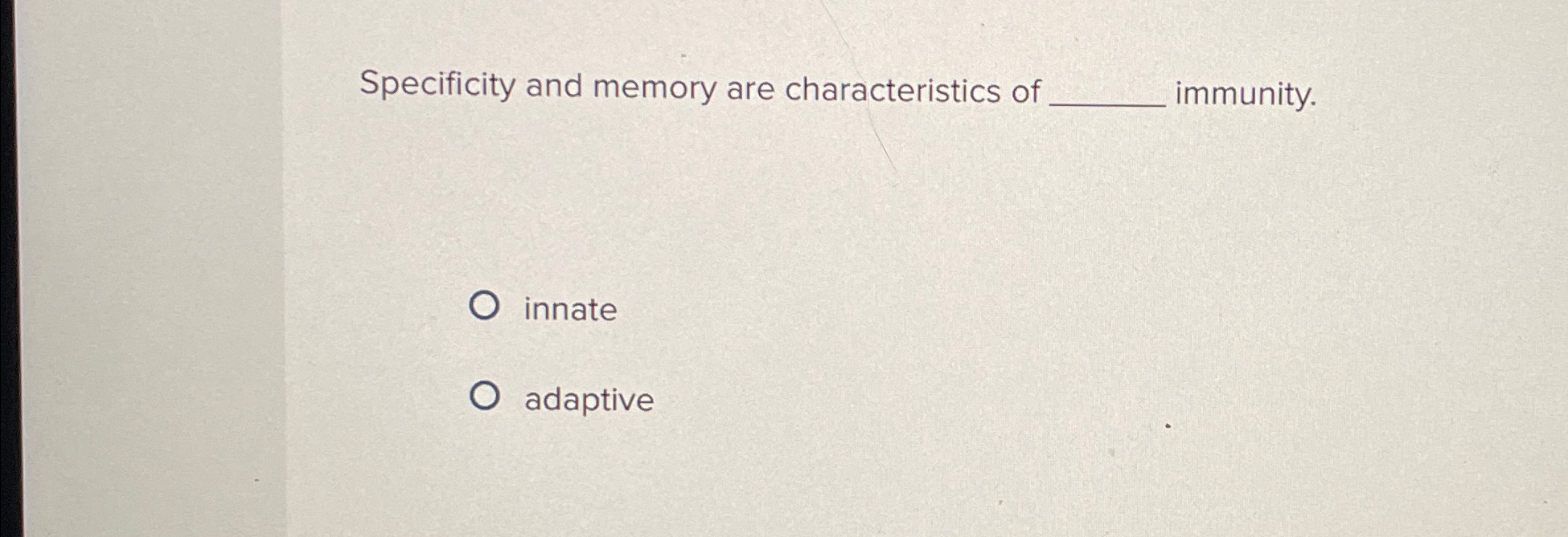 Solved Specificity and memory are characteristics of | Chegg.com