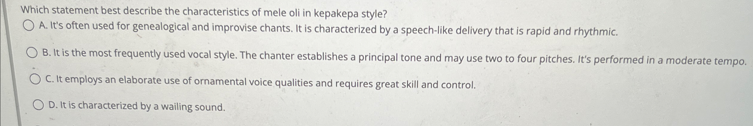 Solved Which statement best describe the characteristics of | Chegg.com