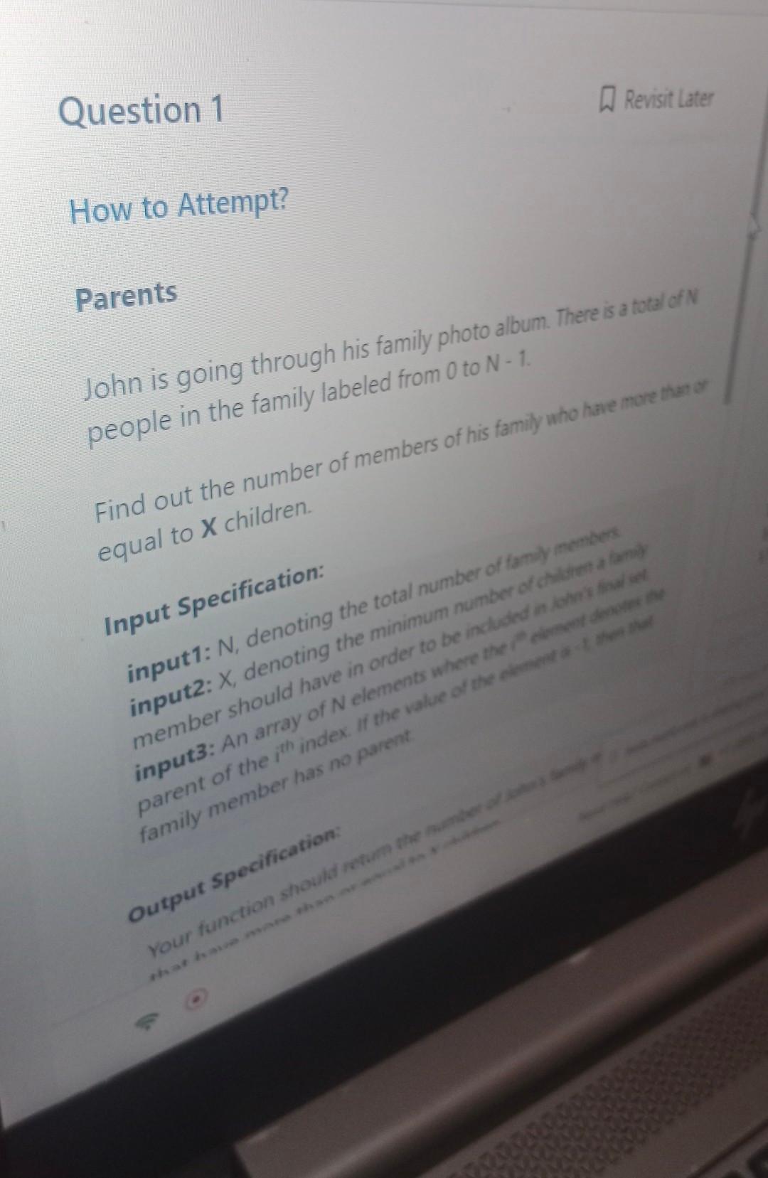 Solved Question 1 How to Attempt? Parents John is going | Chegg.com