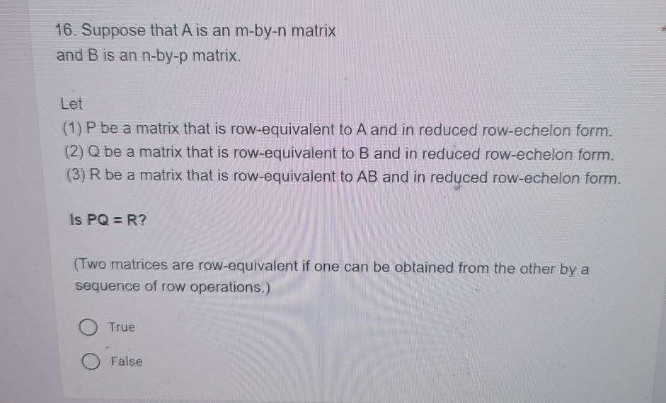Solved Suppose that A ﻿is an m-by-n ﻿matrix and B ﻿is an | Chegg.com