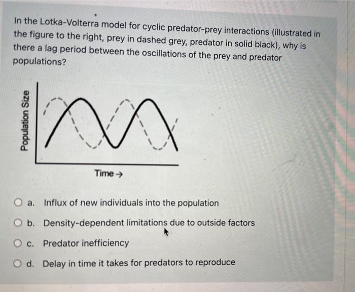 Solved In the Lotka-Volterra model for cyclic predator-prey | Chegg.com