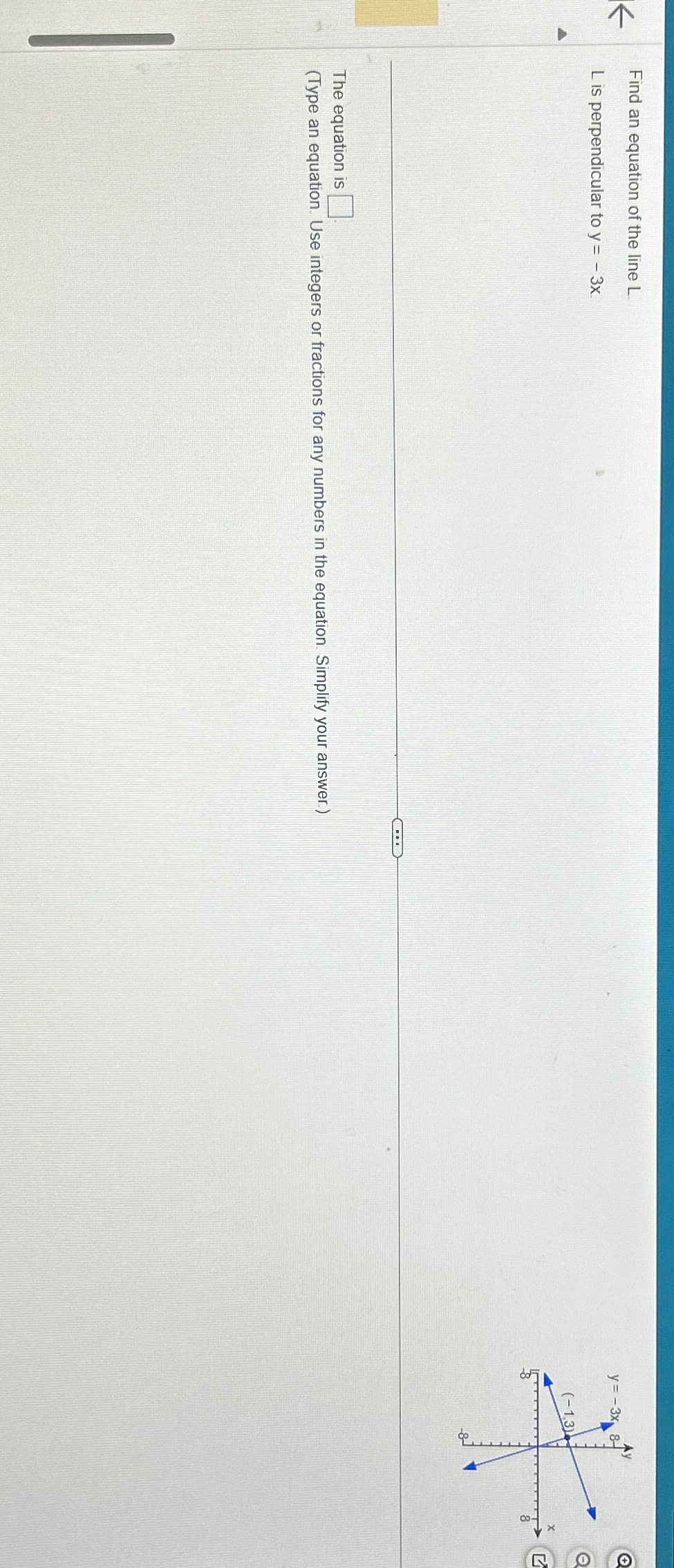 Solved Find an equation of the line L.L ﻿is perpendicular to | Chegg.com