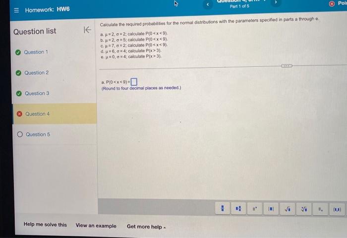 Solved Question list Calculate the required probabilities | Chegg.com