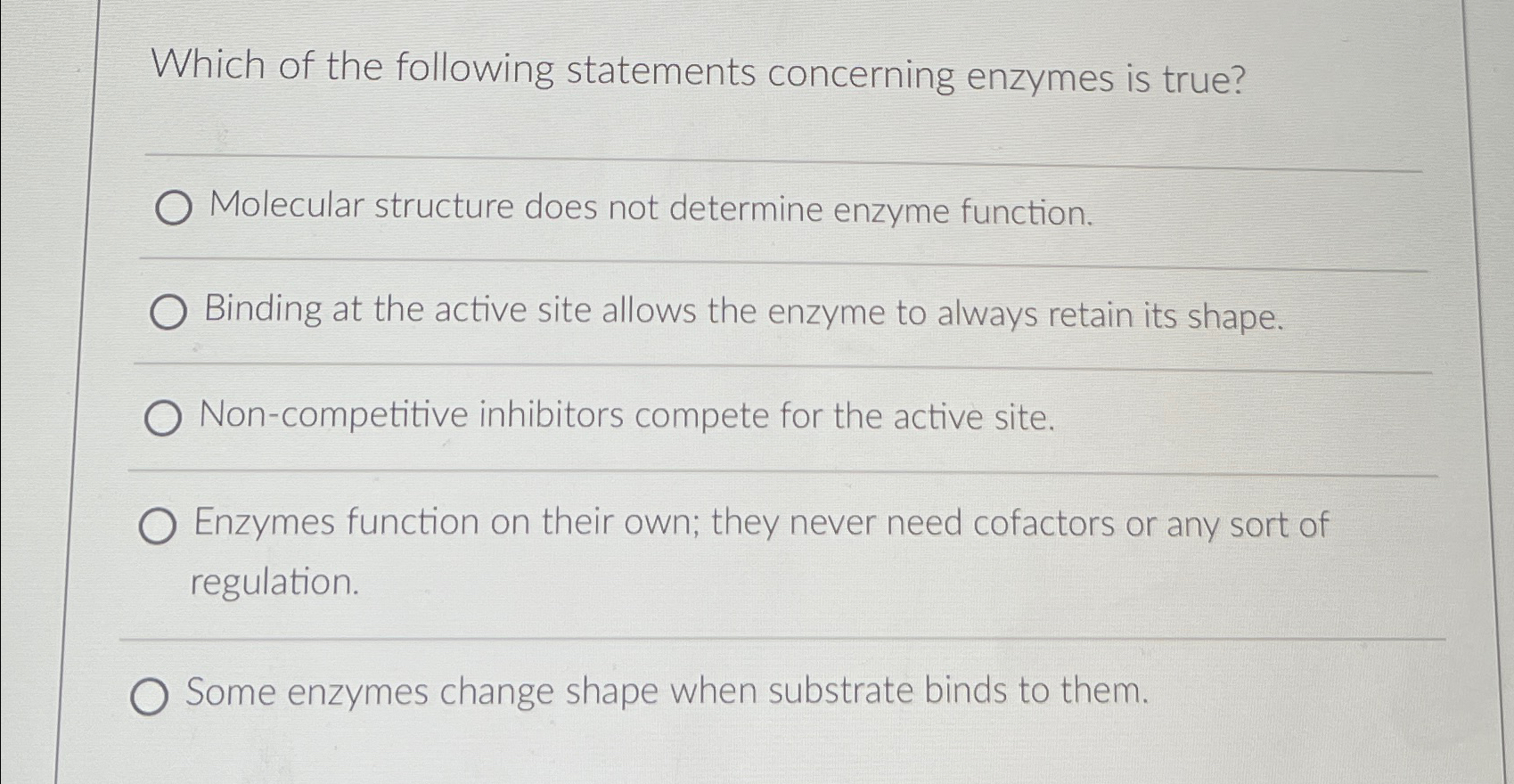 Solved Which of the following statements concerning enzymes | Chegg.com