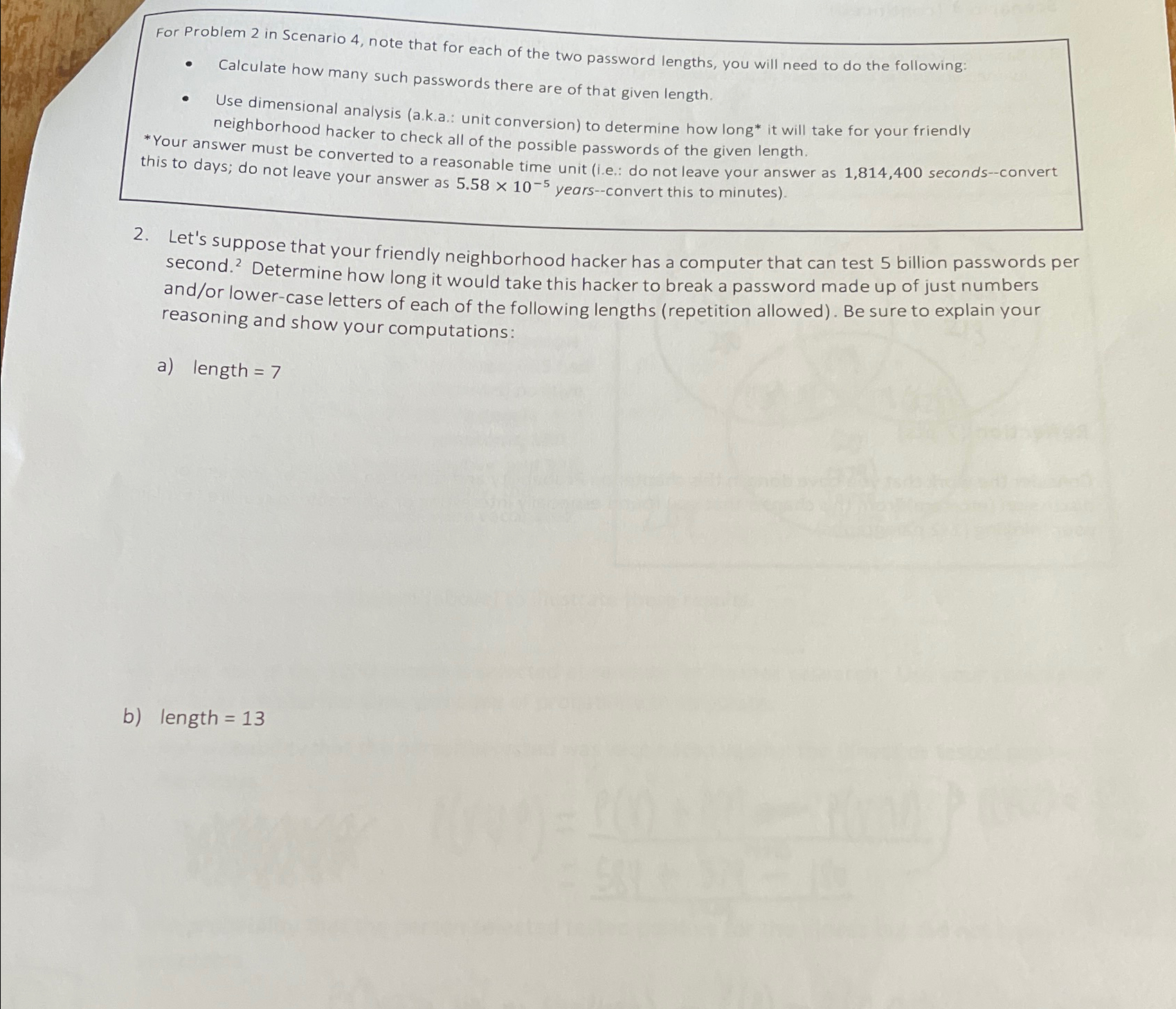 Solved For Problem 2 ﻿in Scenario 4, ﻿note that for each of | Chegg.com