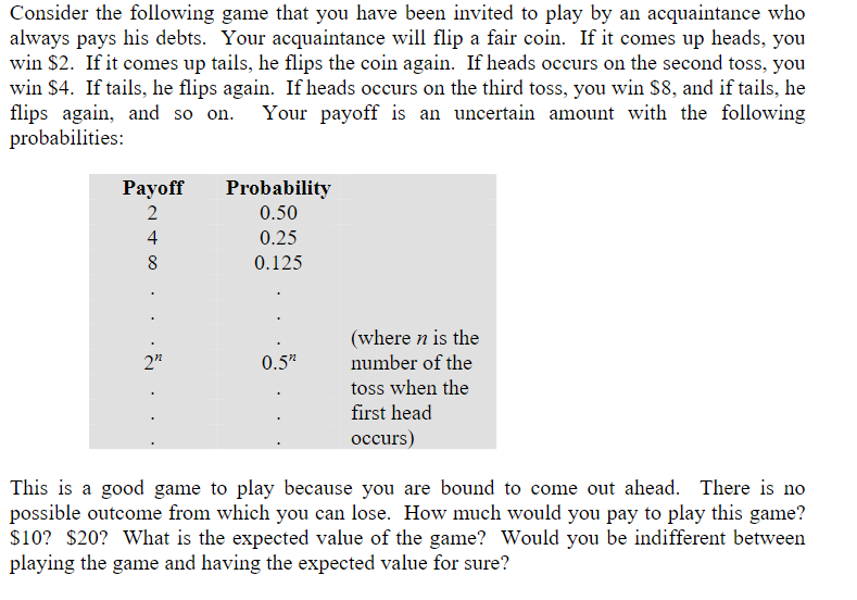 Solved Consider the following game that you have been | Chegg.com