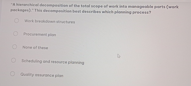 Solved "A hierarchical decomposition of the total scope of | Chegg.com