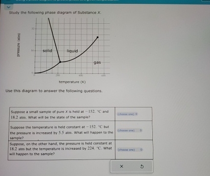 Solved Study the following phase diagram of Substance x.Use | Chegg.com
