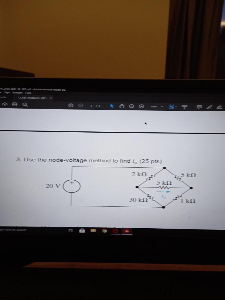 Solved bols 3. Use the node-voltage method to find io (25 | Chegg.com
