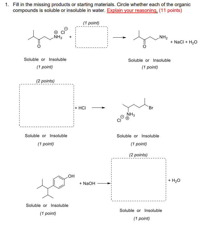 Solved Fill in the missing products or starting materials. | Chegg.com