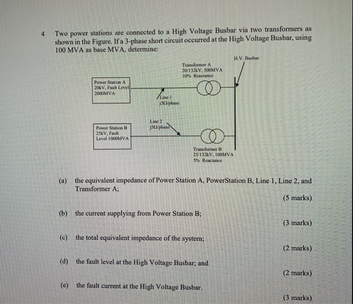 Solved 4 Two power stations are connected to a High Voltage | Chegg.com