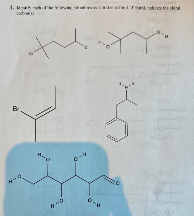 Solved 1. Identify each of the following structures as | Chegg.com