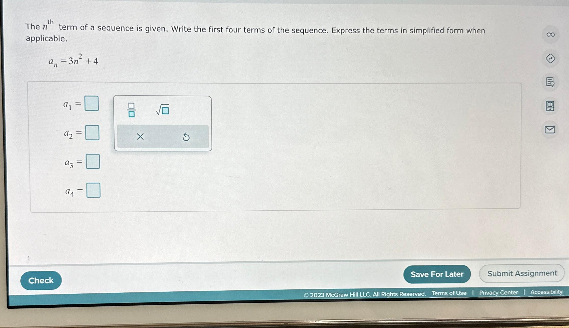 Solved The nth ﻿term of a sequence is given. Write the | Chegg.com