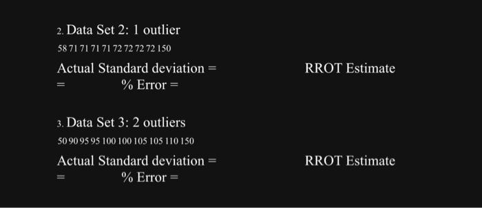 Solved 2. Data Set 2: 1 outlier 587171717172727272150 Actual | Chegg.com