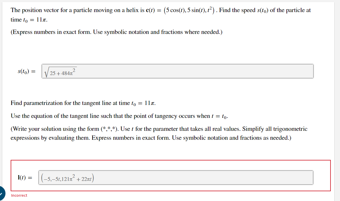 Solved The position vector for a particle moving on a helix | Chegg.com