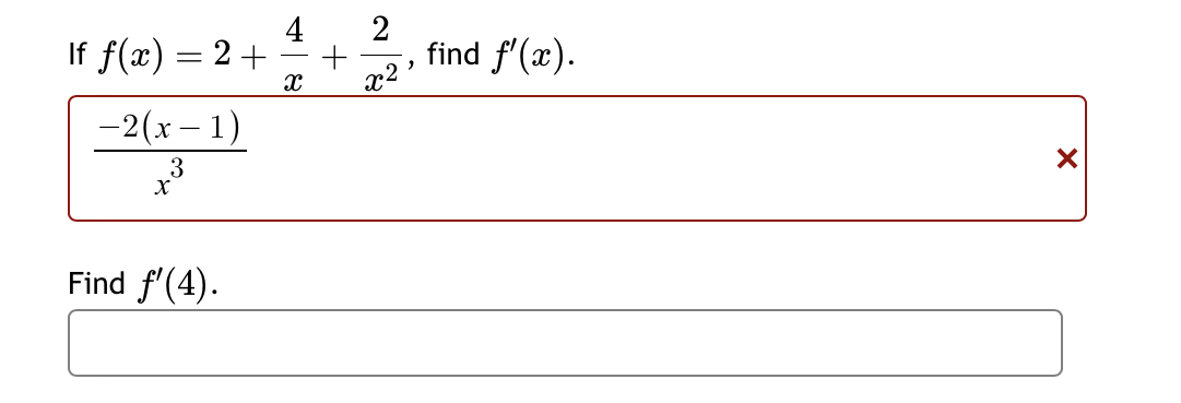 Solved If f(x)=2+4x+2x2, ﻿find f'(x). | Chegg.com