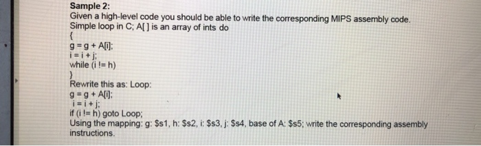 Solved Sample 2: Given a high-level code you should be able | Chegg.com