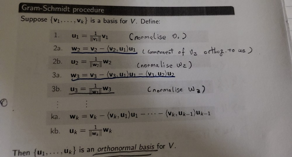 Solved 192. Gram-Schmidt. Use the Gram-Schmidt procedure to | Chegg.com