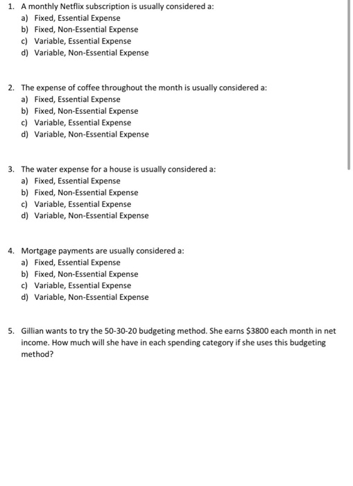 Solved 1. A monthly Netflix subscription is usually | Chegg.com