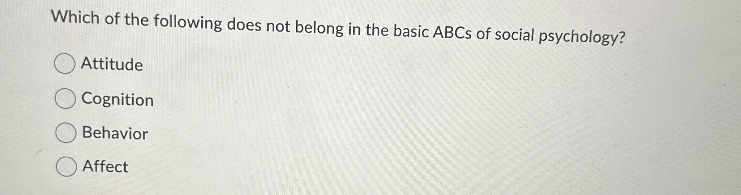 Solved Which of the following does not belong in the basic | Chegg.com