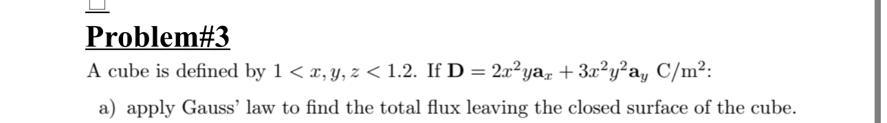 Solved Problem#3A cube is defined by | Chegg.com