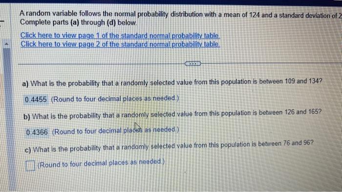 A random variable follows the normal probability | Chegg.com