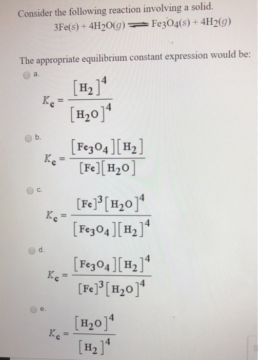 Solved Consider The Following Reaction Involving A Solid