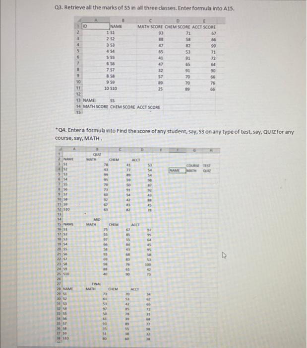 Solved Completing each question by using (1) VLOOKUP. (2) | Chegg.com