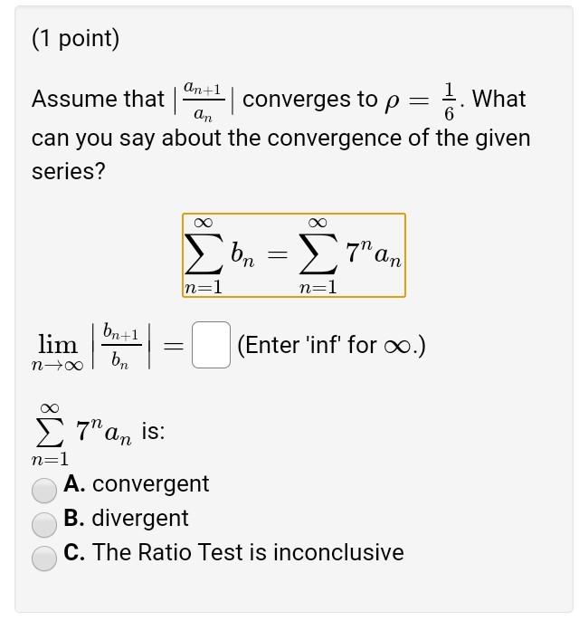 Solved (1 point) Classify each series as absolutely | Chegg.com