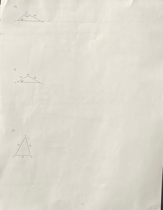 Solved Solve each triangle. Round sides to the nearest tenth | Chegg.com