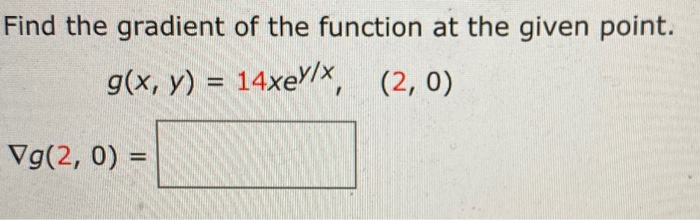 Solved Find the gradient of the function at the given point. | Chegg.com