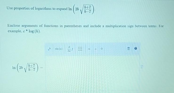 Solved Use properties of logarithms to expand | Chegg.com