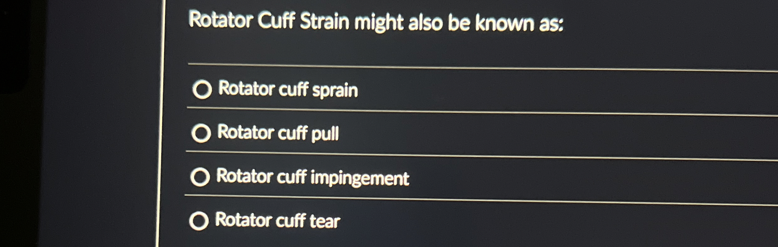 Solved Rotator Cuff Strain might also be known as:Rotator | Chegg.com
