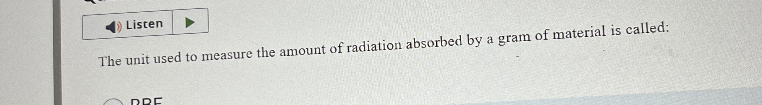 Solved ListenThe unit used to measure the amount of | Chegg.com