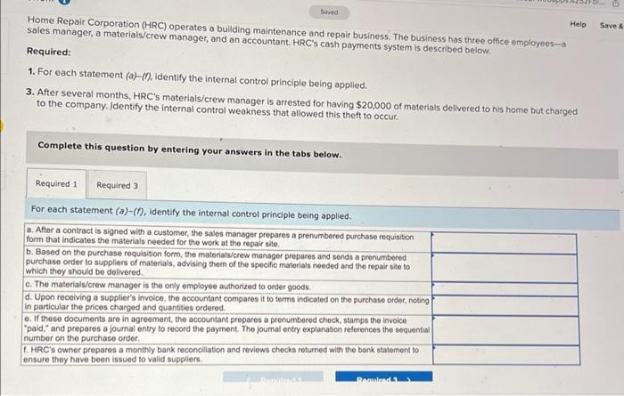 Solved Home Repair Corporation (HRC) operates a buliding | Chegg.com