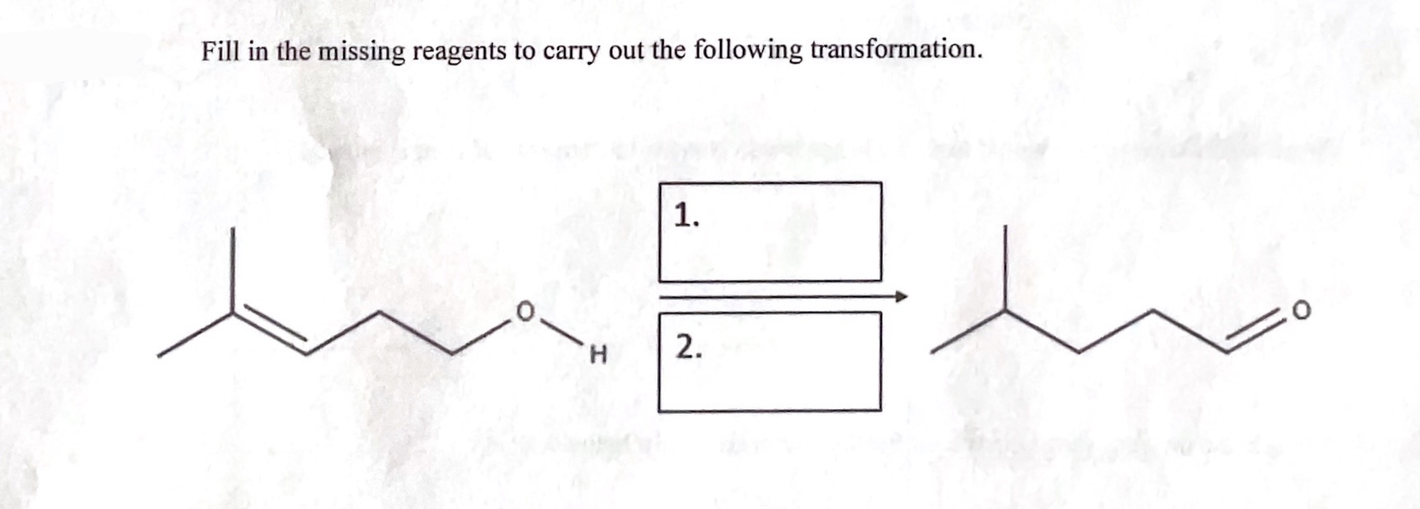 Solved Fill in the missing reagents to carry out the | Chegg.com