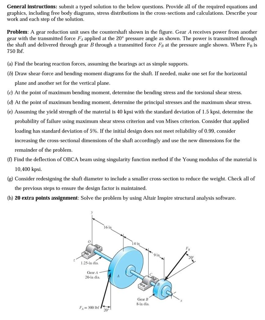 General instructions: submit a typed solution to the | Chegg.com