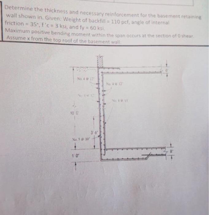 Solved Determine the thickness and necessary reinforcement | Chegg.com