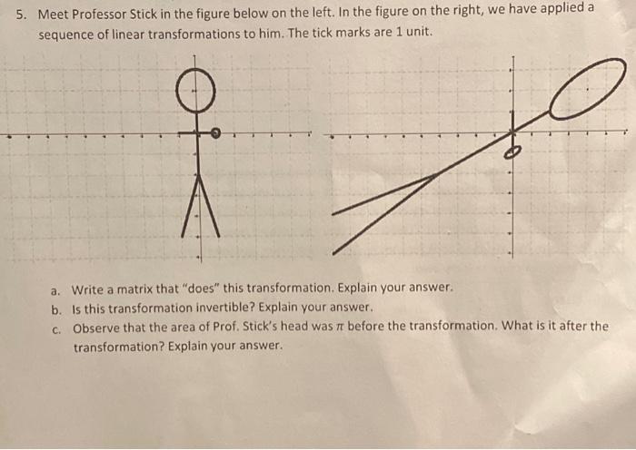 Solved 5. Meet Professor Stick in the figure below on the | Chegg.com