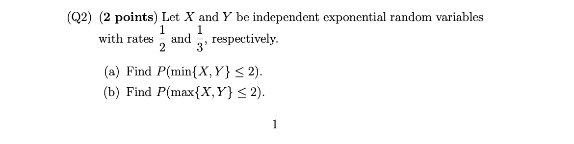 Solved (Q2) (2 ﻿points) ﻿Let x ﻿and Y ﻿be independent | Chegg.com