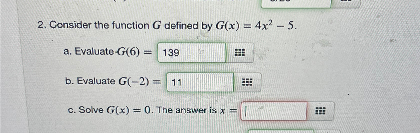 Solved Consider The Function G ﻿defined By G X 4x2 5 C